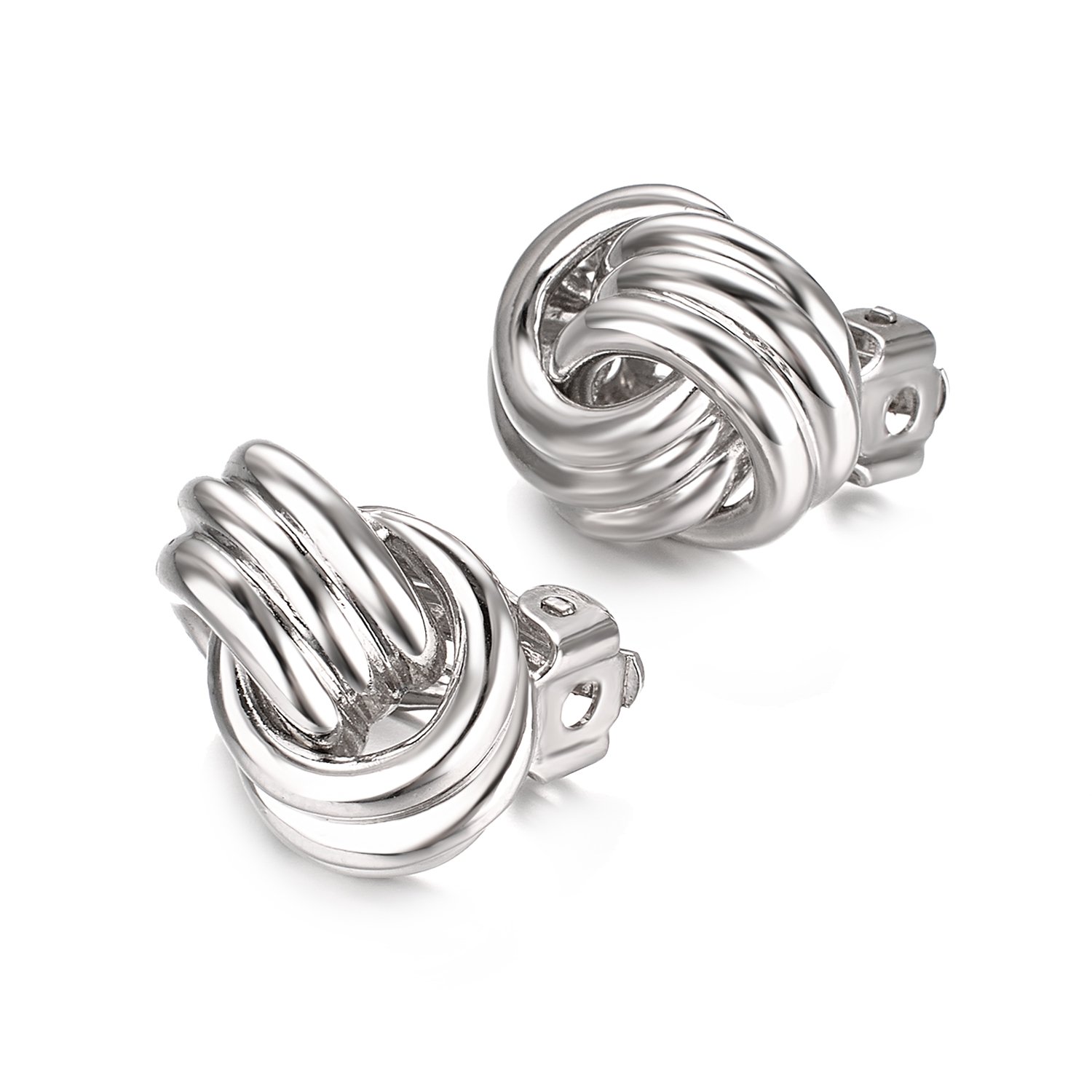 Yoursfs Stainless Ssteel Clip on Earrings for Women Silver Triple Hoop Clip-on Earring Dainty Earring Jewelry