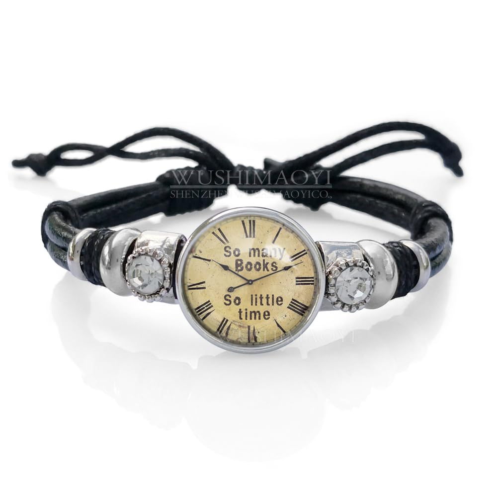 WUSHIMAOYI Quote bracelet So many books So little time watch bracelet Steampunk jewelry Old Clock Steampunk bracelet Old Clock bracelet Old Clock jewelry