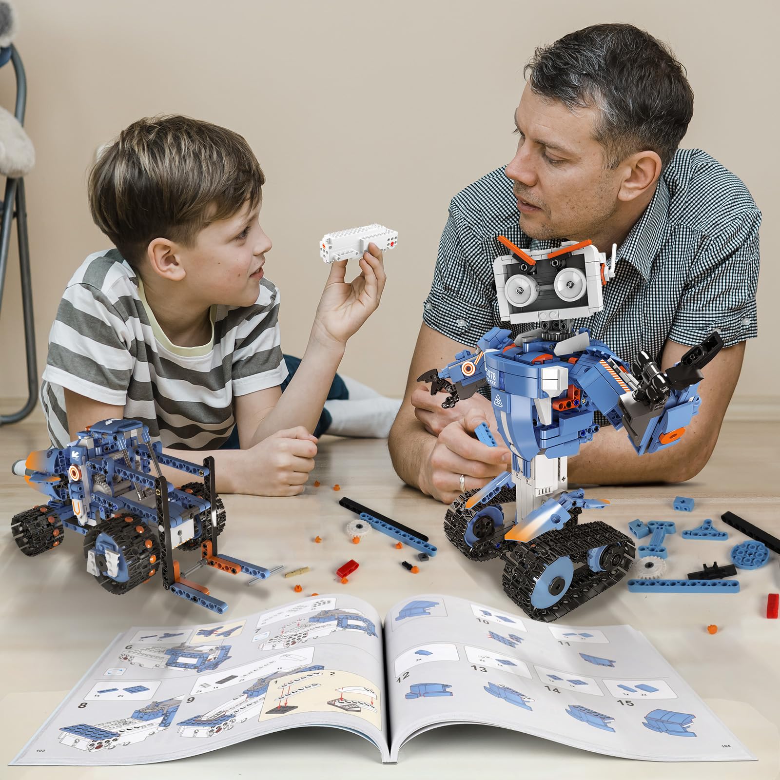 YESHIN Stem Robot for Boys Ages 8-14, APP & Remote Control Robot DIY Building Block Kits, Stem Projects Robotics Kits for kids ages 8+ (369 Pieces)