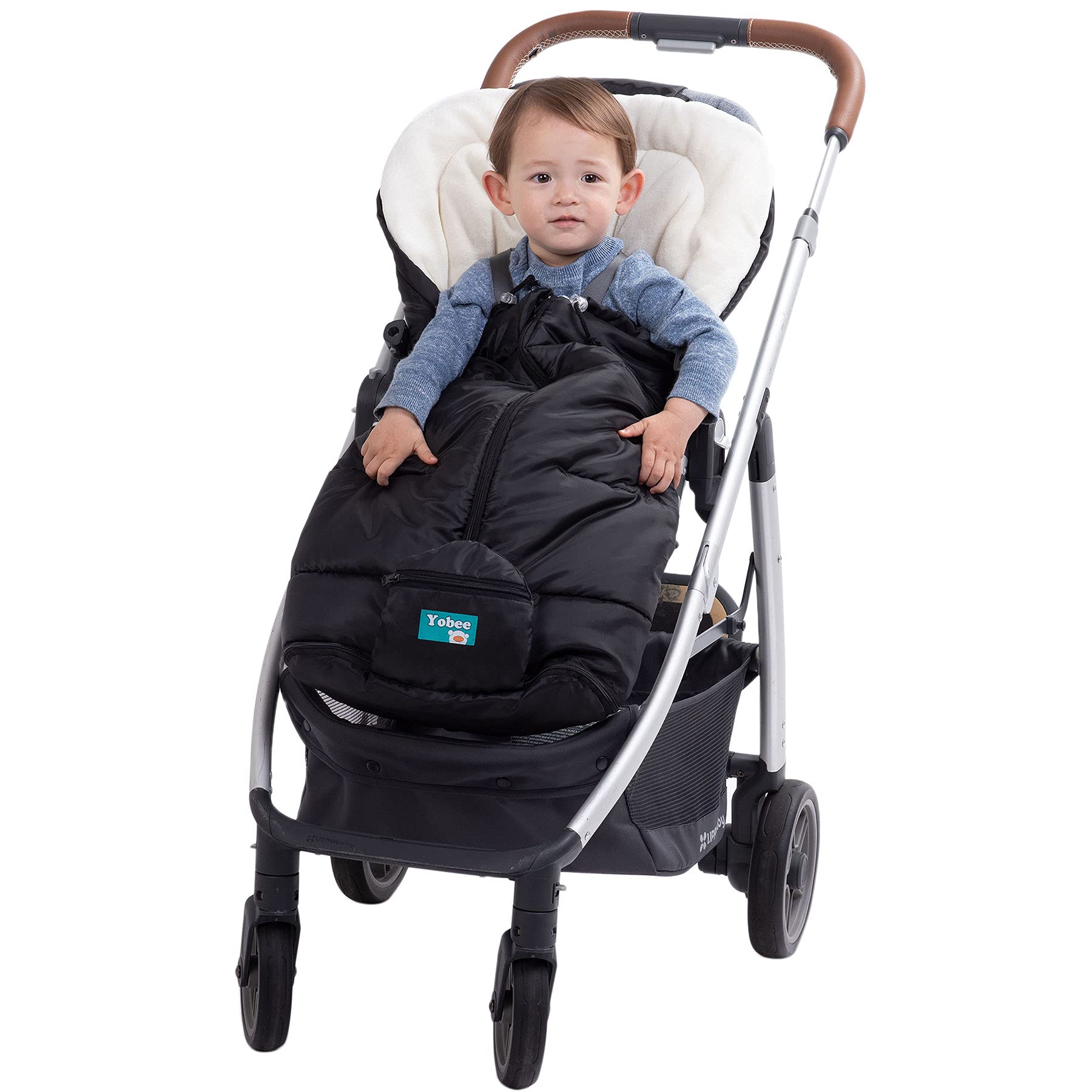Yobee Cozy Warm Baby Universal Footmuff fit Most Strollers Pushchairs Prams, Weatherproof, Anti-Slip, Soft Fleece Lining Stroller Bunting Bag, Toddler Size, Hemp Gray