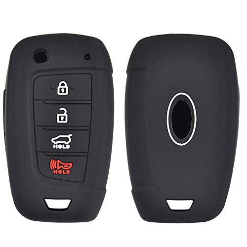 XUKEY 4 Button Silicone Flip Key Cover Remote Fob Case for Hyundai Kona 2018 2019 Car Key Shell Jacket Protector