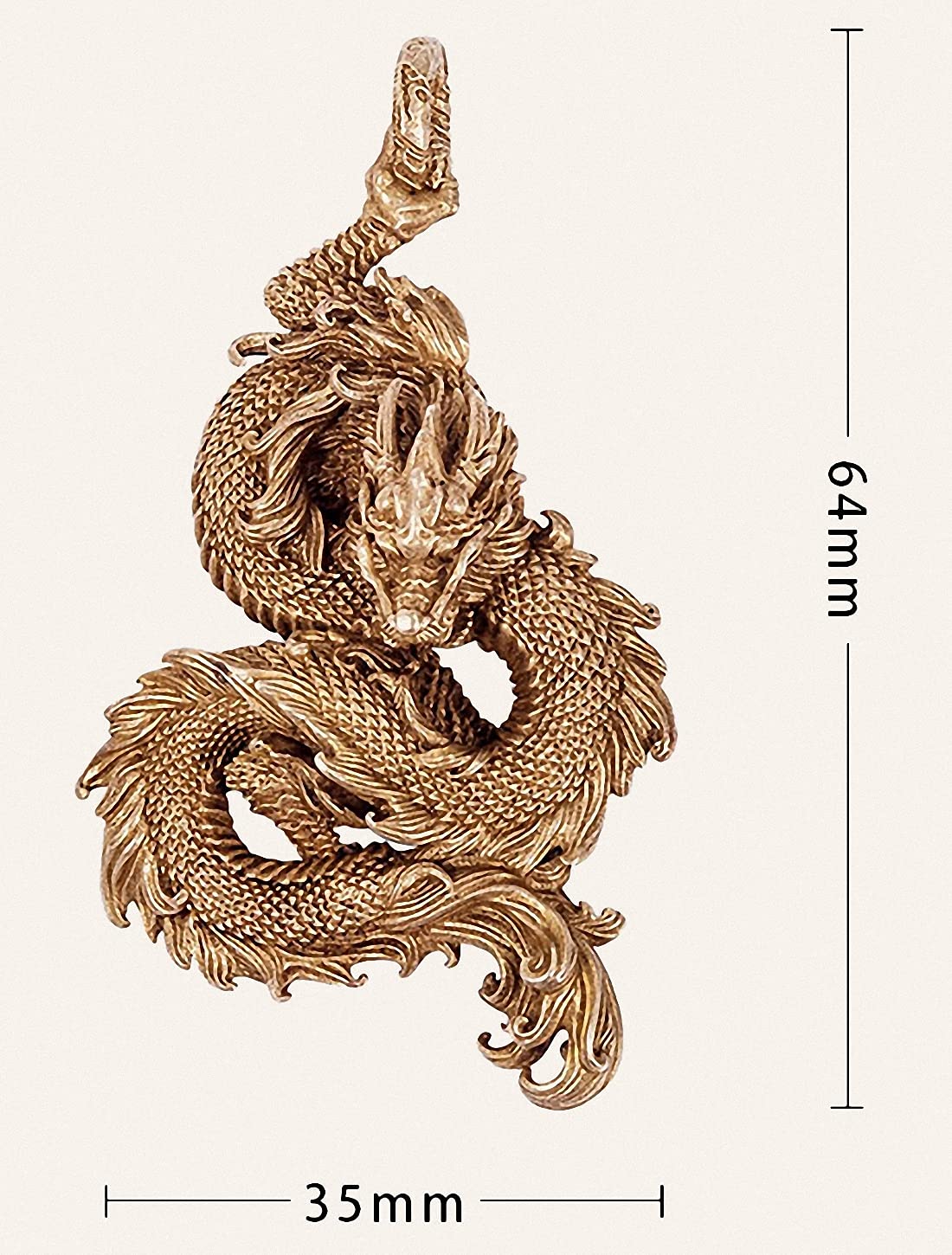 Vintage Style Brass Dragon Design Swivel Snap Hook Key Chain W/Rings Trigger Clip Keyring ( 925 Silcer Horn + Ring + Dragon ), 5.8 x 1.2 x 0.6 inch