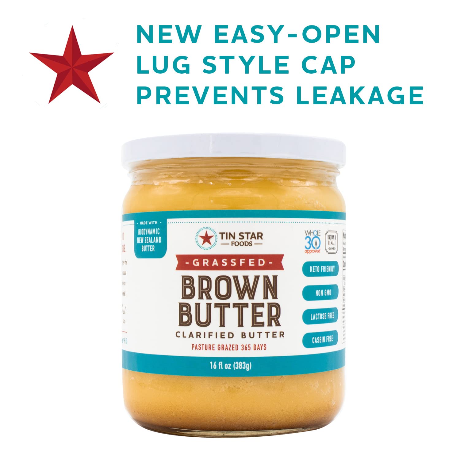 TIN STAR FOODS Grassfed Brown Butter Ghee, 16 Oz