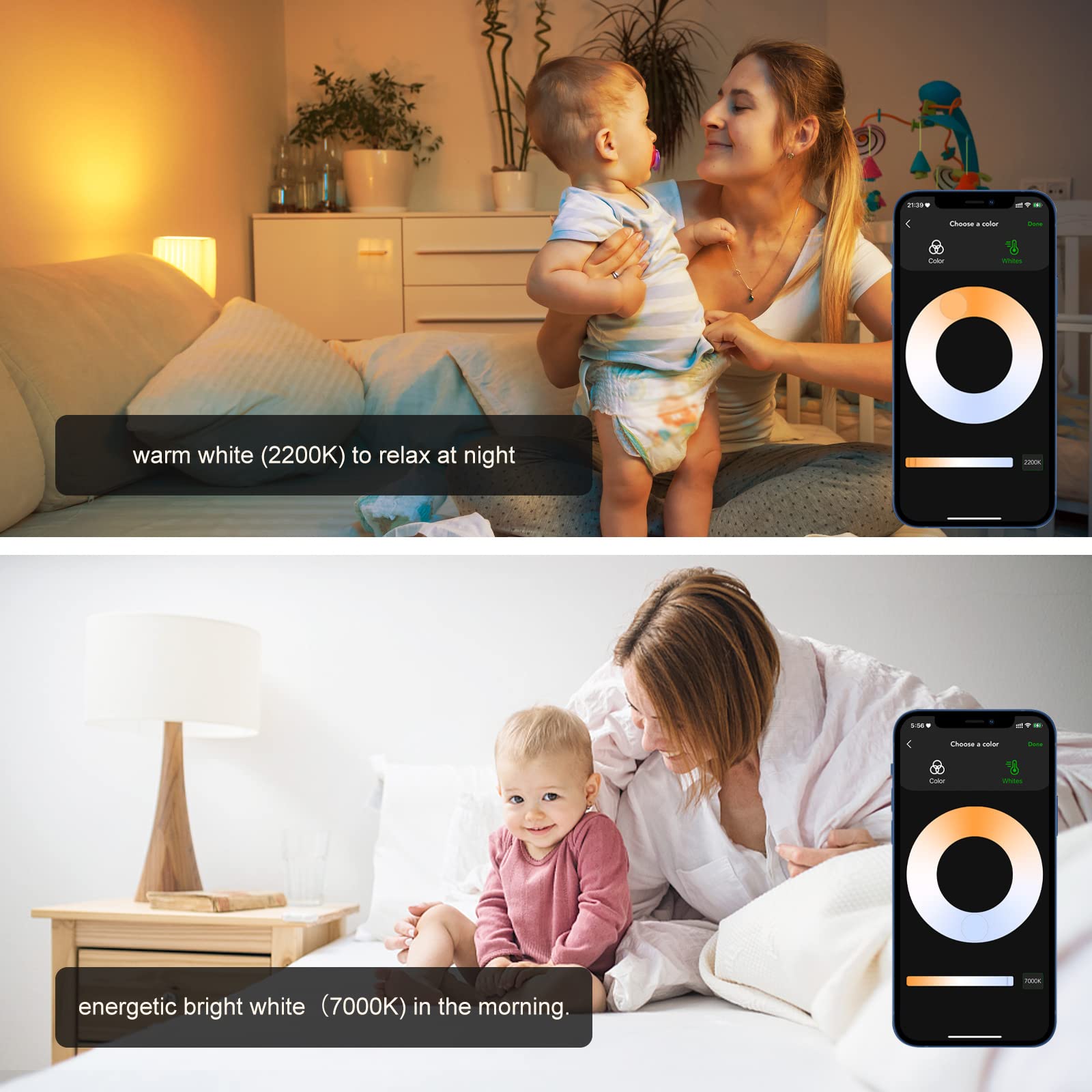 VOCOlinc Smart Light Bulbs,White & RGBW Ambiance LED Smart Bulbs,WiFi LED Light Bulb Work with Alexa Google Home & Apple HomeKit,A21/E26 9.5W, 850LM 60W Equivalent,No Hub Required,2.4GHz Only(1PACK)