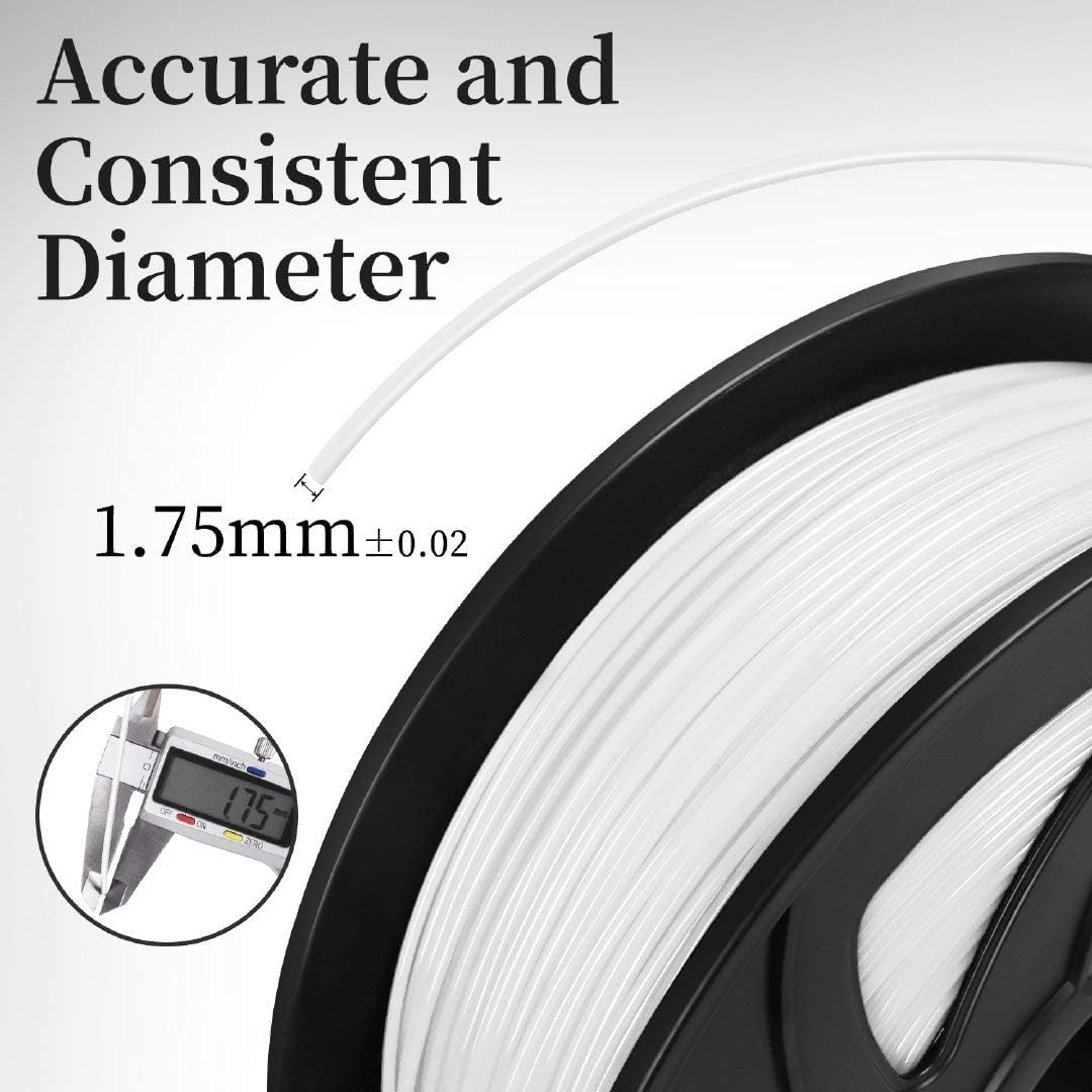 YOOPAI Creality Ender 1.75mm White BASF (Pro) 3D Printer Filament—1KG Spool(2.2lbs), Diameter Accuracy +/- 0.03mm,Smooth Printing Filament