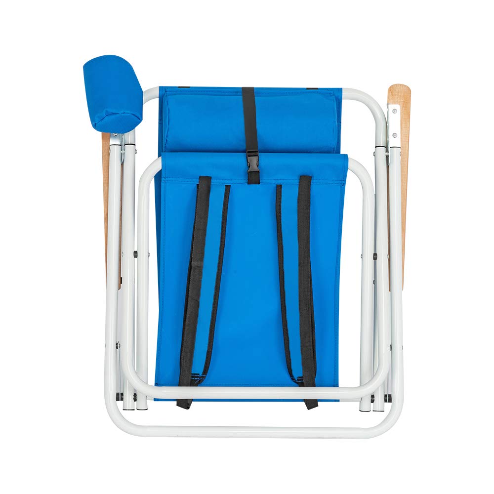 SSLine Portable Backpack Beach Chair Patio Folding Lightweight Camping Chairs Outdoor Garden Park Pool Side Lounge Chair with Cup Holder - 225lbs Load Capacity