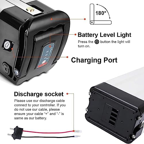 ZGFF 48V 18Ah E-Bike High Power Lithium-Ion Replacement Battery, Suitable for 0-750W Electric Bicycle Scooter Motors