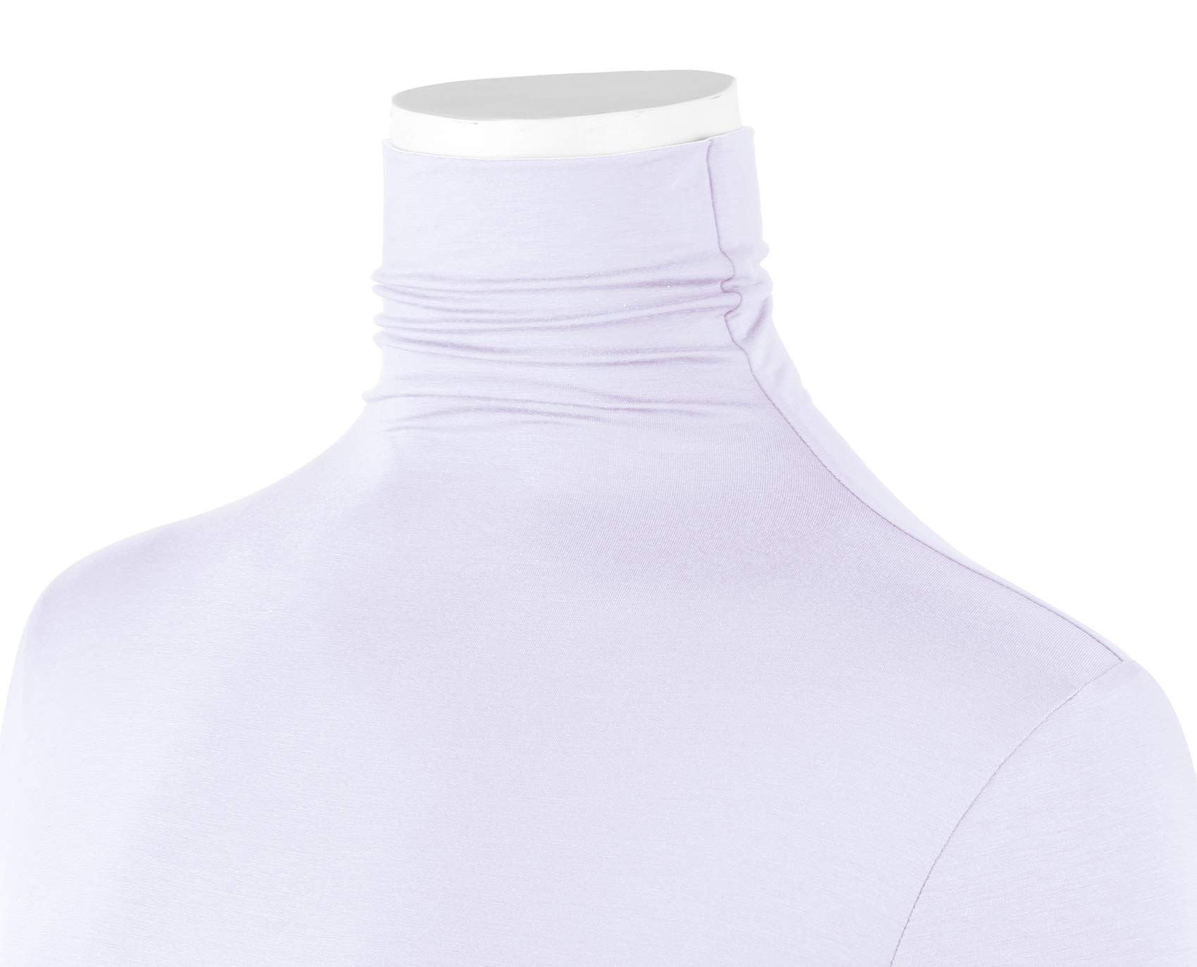 Womens Long Sleeve Turtleneck Lightweight Pullover Slim Shirt Top White Medium