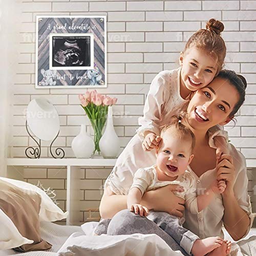Ultrasound Photo Frame with 6 Front and Back Pregnancy Milestone Cards