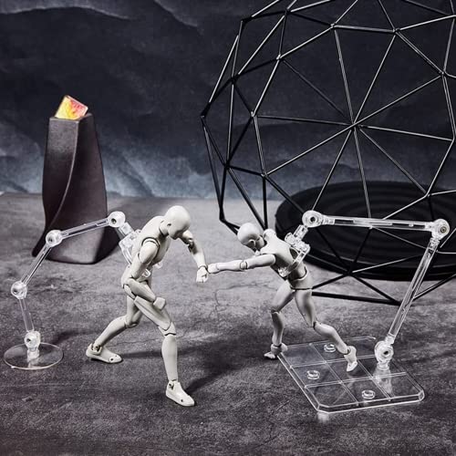 TSY TOOL 6 Pcs of HG144 Action Figure Stand, Display Holder Base, Doll Model Support Stand Compatible with 6" HG RG SD SHF Gundam 1/44 Toy Clear