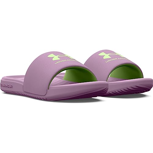 Under Armour Girls' Ansa Fixed Strap, (502) Fresh Orchid/Fresh Orchid/Lumos Lime, 12, US