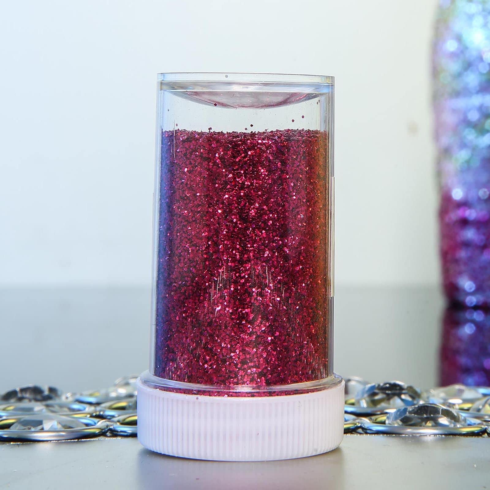 Tableclothsfactory Extra Fine Bottle Glitter Wholesale for Wedding Party Event Table Centerpieces Decoration Arts and Crafts - Hot Pink