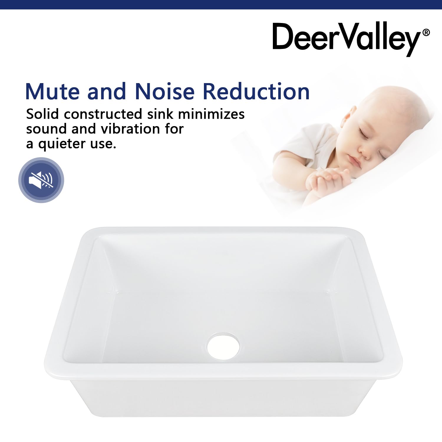 Undermount Kitchen Sink, DeerValley DV-1K513 Glen 30" L x 20" W White Single Bowl Kitchen Sink Fireclay Undermount Sink with Sink Grid and Basket Strainer