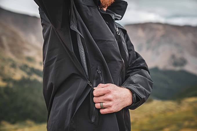 Vertx Mens Integrity Shell Tactical Rain Jacket, Hooded, Breathable, Waterproof Windbreaker with Full Zip for EDC Gear, Hiking, Hunting, Survival, Outdoor Clothing, Black, Medium/Regular