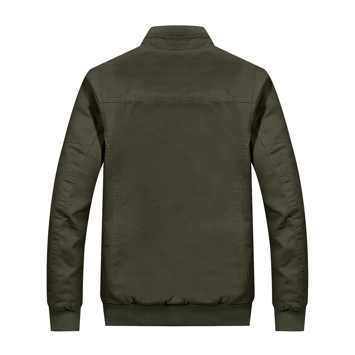 TACVASEN Men's Military Cotton Jacket Thicken Winter Cargo Coat, Green, L