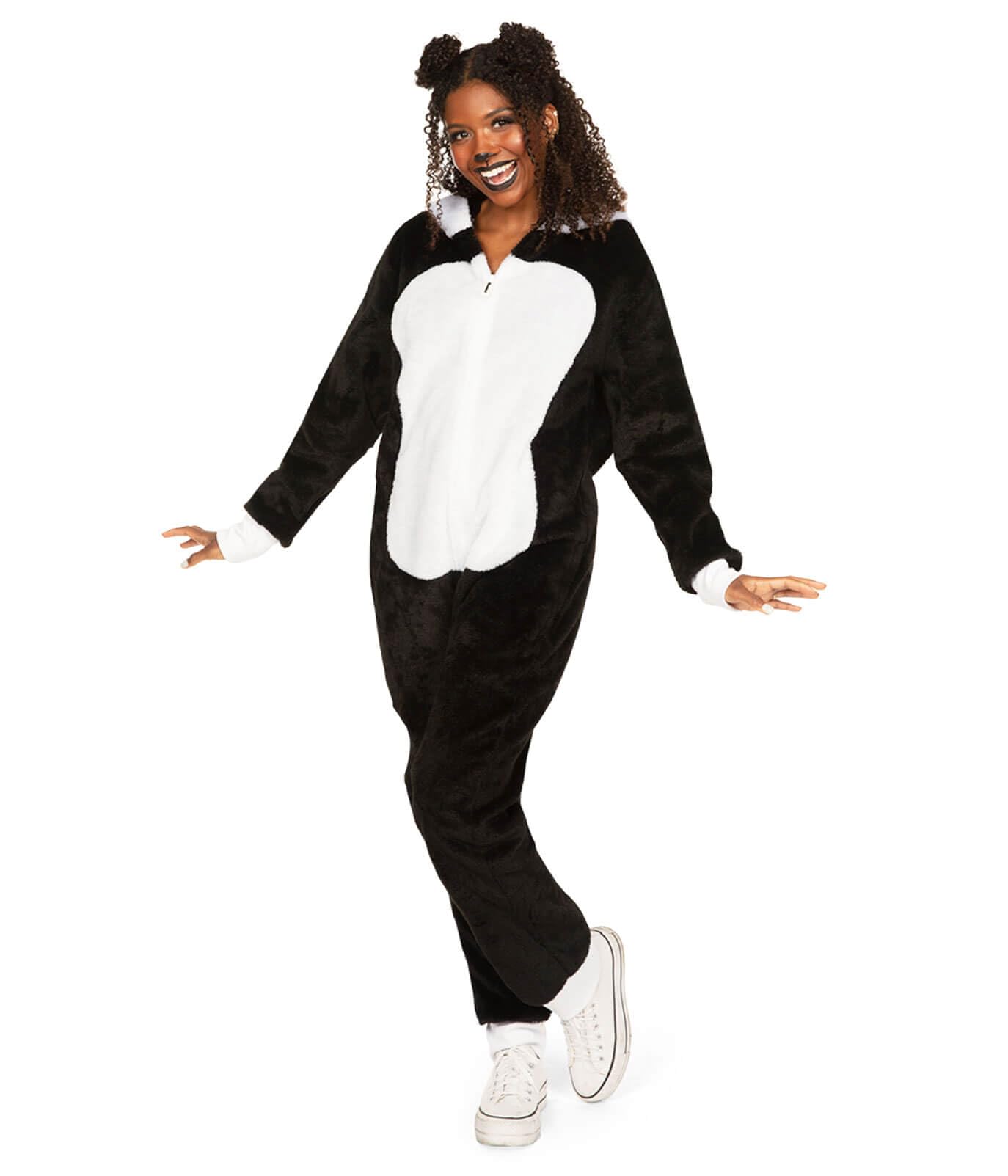 Tipsy Elves' Women's Panda Costume - Cute Black and White Bear Halloween Jumpsuit Size Small