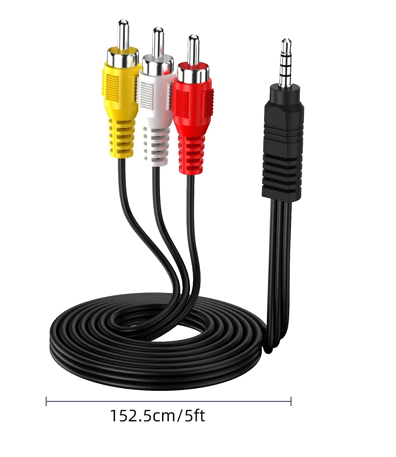 SNLLMZI Av Cable,Camcorder Av Cable, 3.5mm to RCA Camcorder Handycam AV Audio Video Output Cable for TV,Camcorder,Smartphones,MP3, Tablets,Speakers,Home Theater - 5ft