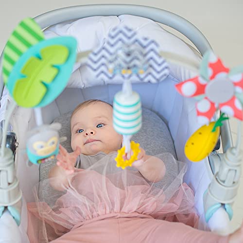 Taf Toys ‘Tropical Orchestra Arch’ | Ideal for Infant & Toddlers, Fits Stroller & Pram, Activity Arch with Fascinating Toys, Stimulates Baby’s Senses and Motor Skills Development, Easier Outdoors