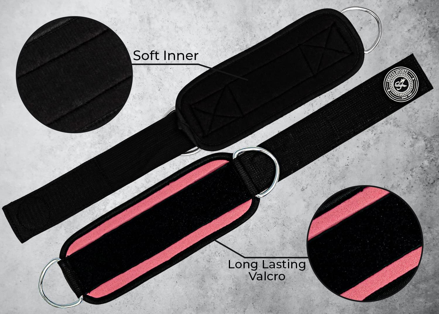 Skates Sports Fitness Ankle Straps for Cable Machines Double D Ring Padded Gym Cuff for Kickbacks Glute Workouts Leg Extensions Hip Abductors