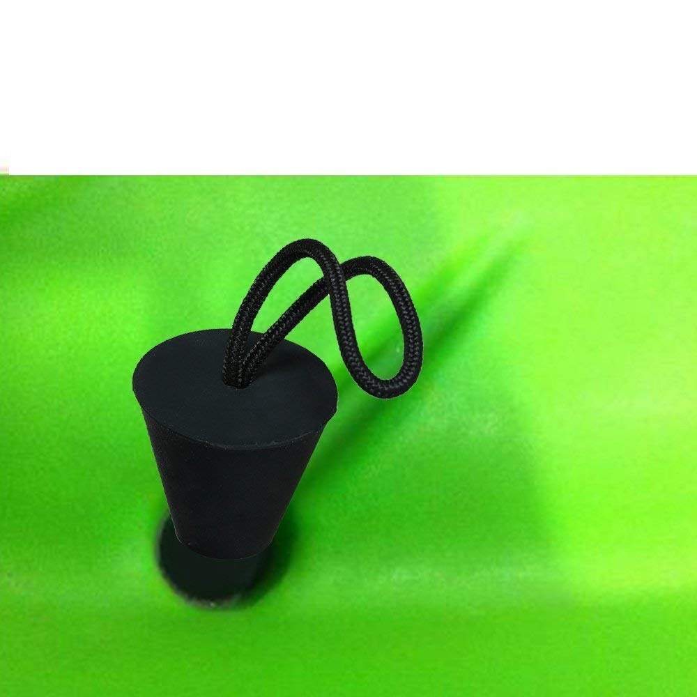 Yundxi Universal Kayak Scupper Plug Compressible Rubber Stopper with Pull String Fits Holes Between 3/4" to 1.5" (Black- 8pieces)
