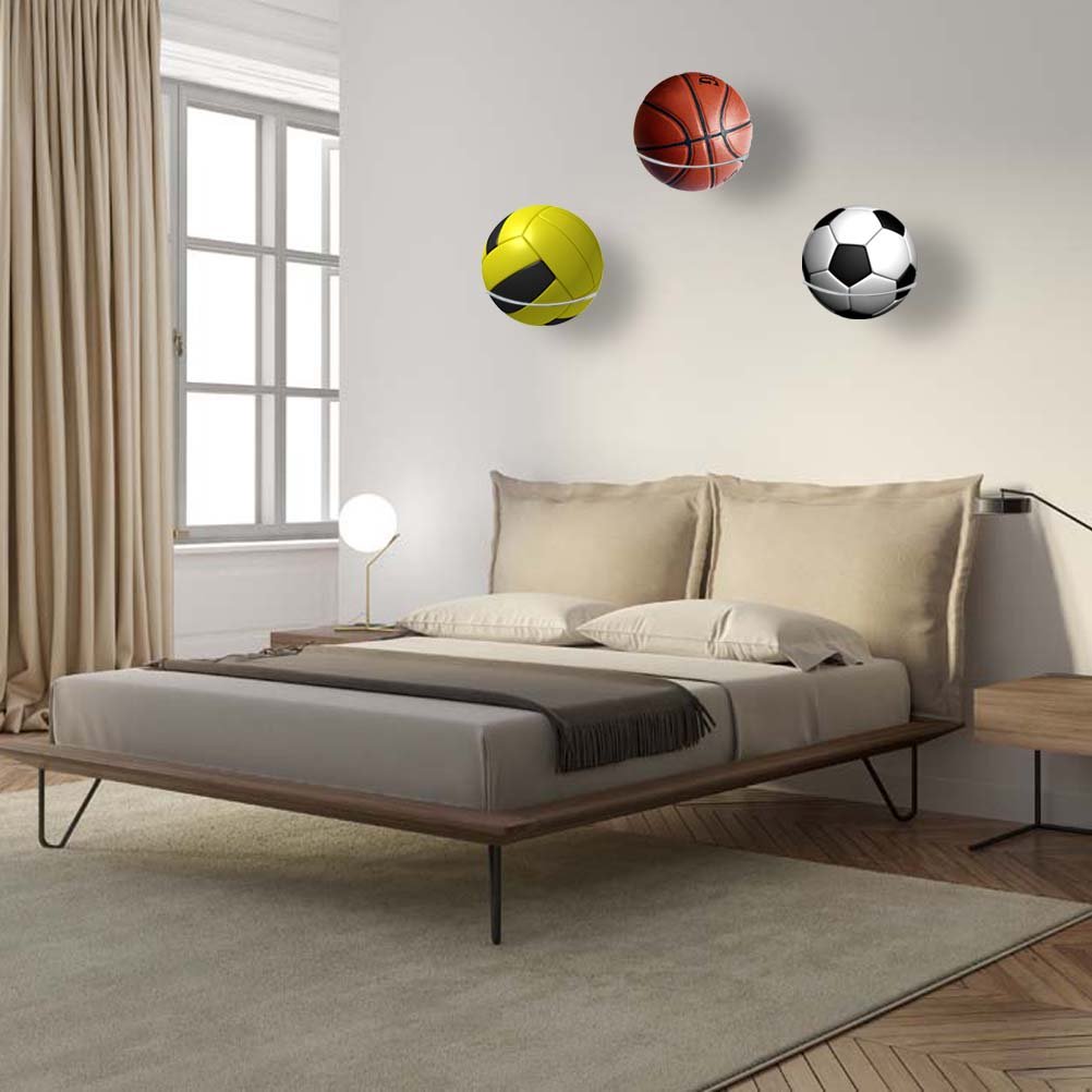 Vankcp Wall Mount Sports Ball Holder Display Garage for Medicine Ball, Basketballs, Volleyballs, Soccer Storage Rack (4 Pcs)