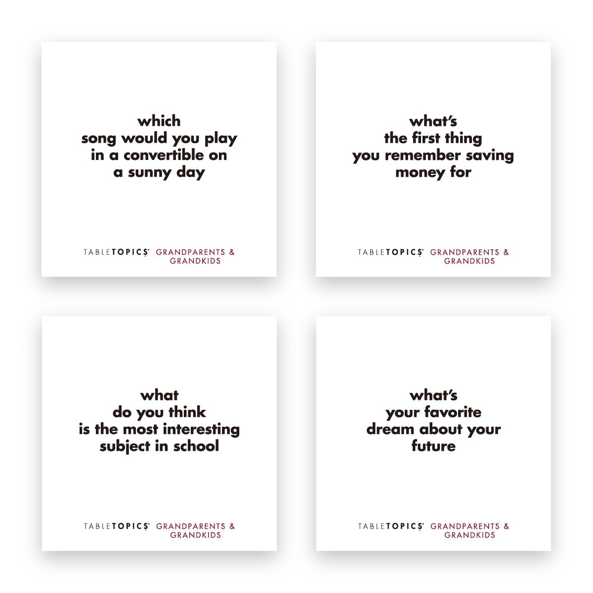 TableTopics Grandparents & Grandkids - 135 Fun Conversation Cards to Connect with Your Family, Create New Lasting Memories, Explore New Topics