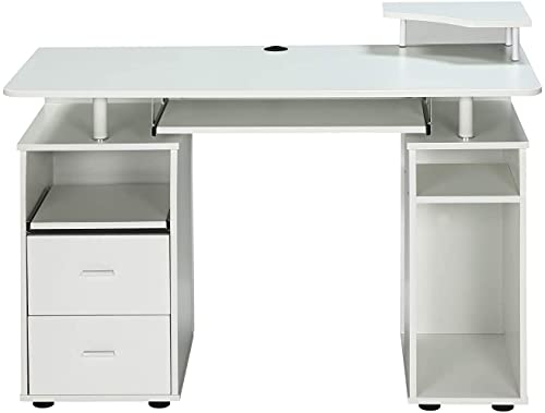 Yliping Classic Design, Computer Desk, Wooden Place Office Desk, 47"x 21"x 33" Computer Desk with Drawer and Keyboard Tray Desk Home Computer