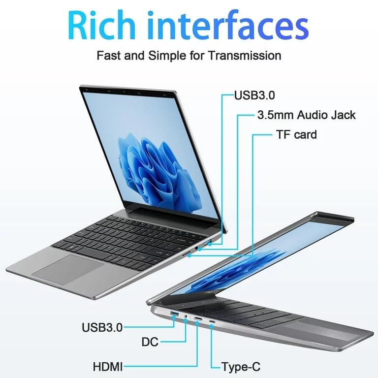 ZONKO 2 in 1 Laptop 256GB Storage Webcam, Full HD 1920x1080 Laptops