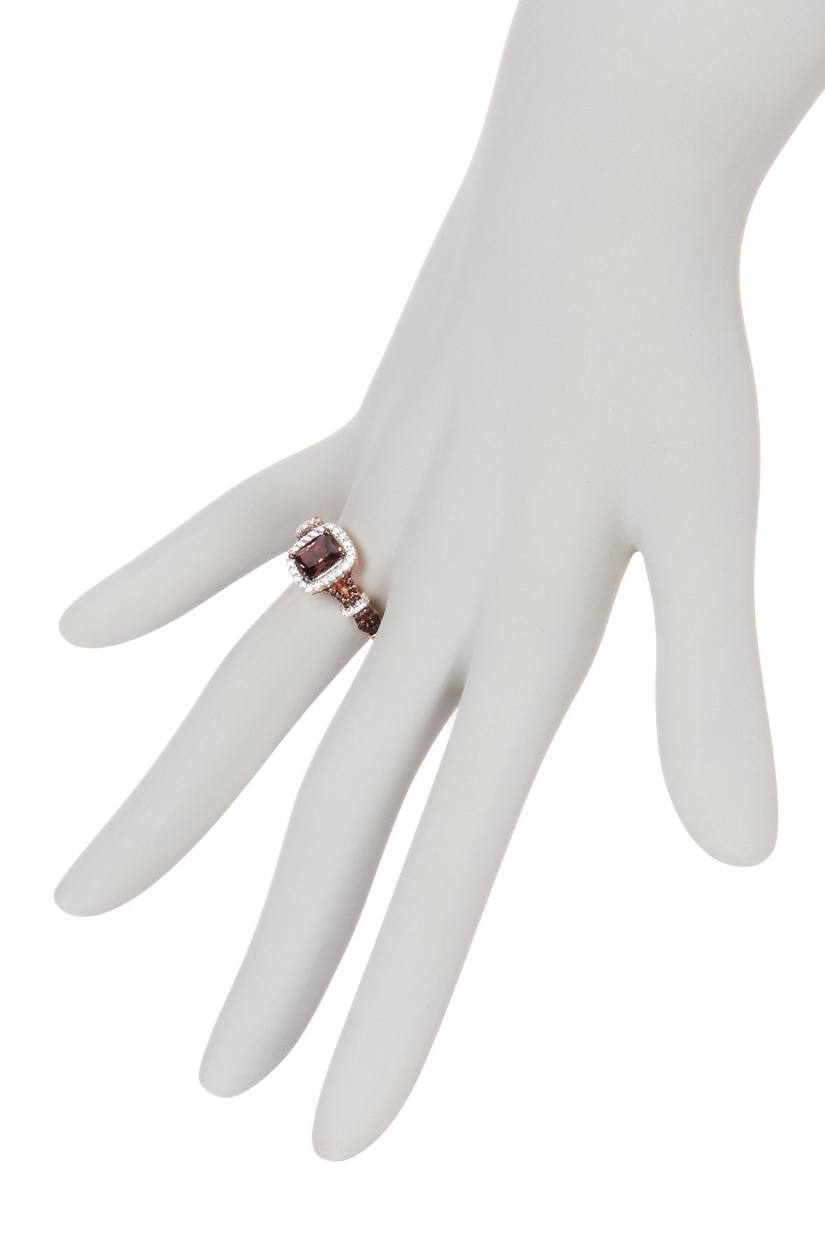Suzy Levian Rose Sterling Silver Brown and White Cubic Zirconia Engagement Ring (6)