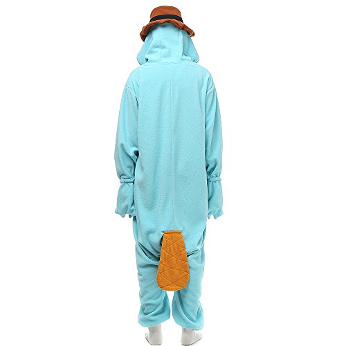 Wishliker Unisex Adult Onesie Pyjamas Platypus Christmas Costume SkyBlue S