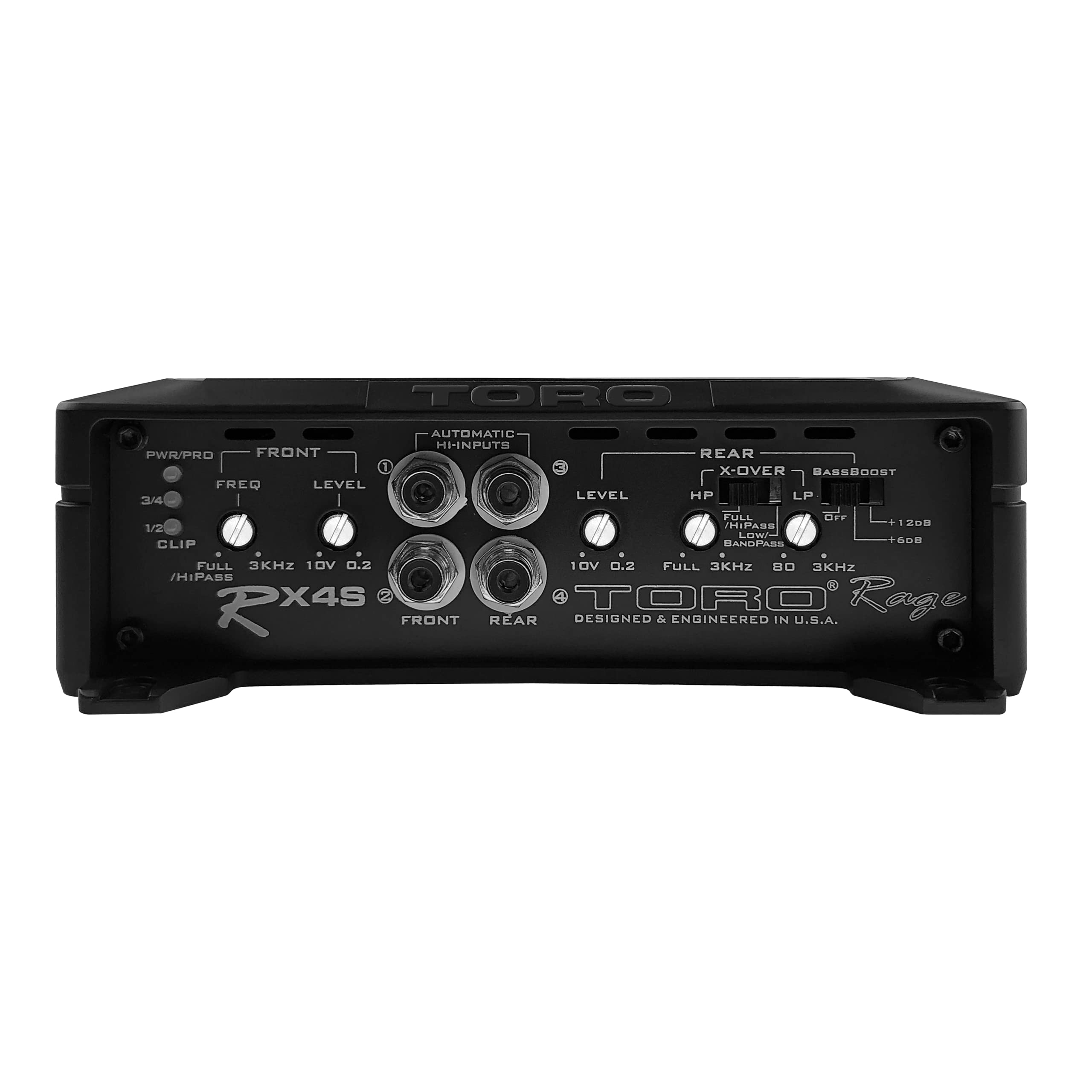TORO TECH β RX4S, 80 Watts x 4 RMS @ 4 Ohm / 4 Channel Car Amplifier, Sound Quality Class A/B Design, Built-in Auto Sensing Turn-On, Full Range Speaker or Subwoofer Amplifier