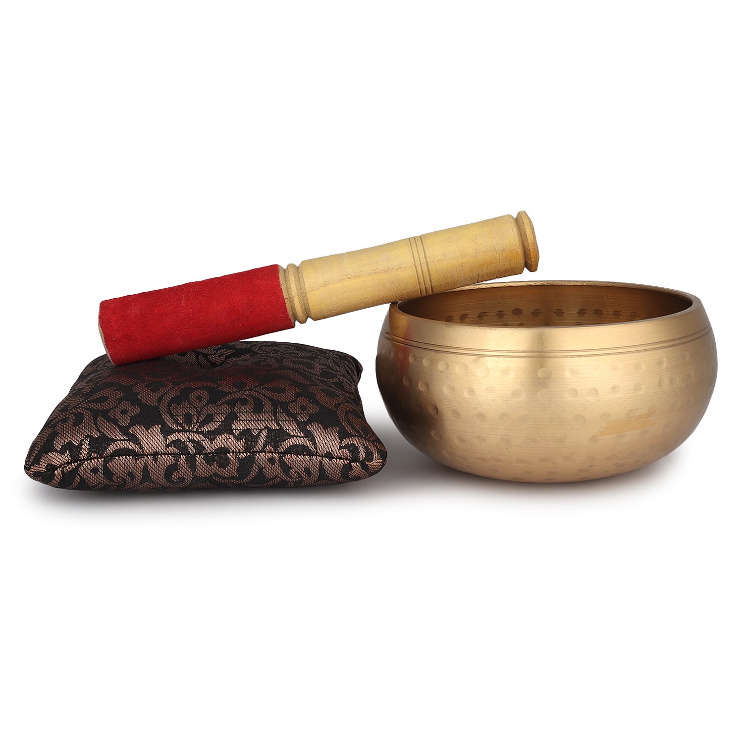 Zap impex Singing Bowl - 5 inch, Tibetan Singing Bowl Hammered Set with Beater and Singing Bowl Cushion for Meditation and Yoga