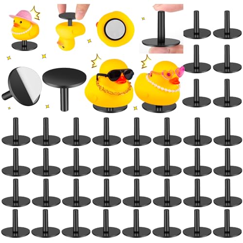 ZHWKMYP 20Pcs Duck Holder, Black Plastic Duck Plug Holders for Car Dash, Rubber Duck Mounts for Car Dashboard Lover (Excluding Rubber Duck)