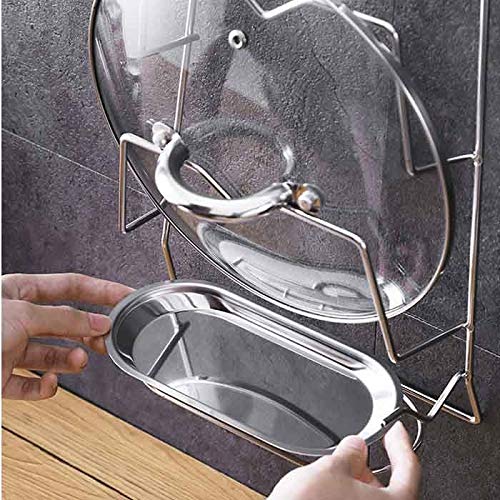 WUDILU 3 Layer Silver Anti-Fall Stainless Steel Drying Pan Pot Rack Cover Lid Rest Stand Spoon Holder Kitchen Tool