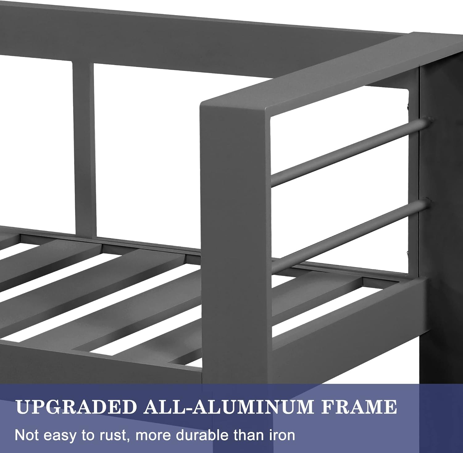 Wisteria Lane Aluminum Outdoor Patio Furniture Set, Modern Patio Conversation Sets, Outdoor Sectional Metal Sofa with 5 Inch Cushion and Coffee Table for Balcony, Garden, Dark Grey