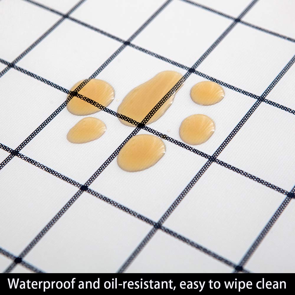 Yofori Tablecloth Wipe Clean Table Cloth Wipeable PVC Waterproof Rectangular Table Cover Plastic Table Protecter for Kitchen Outdoor (54x108 inch, Plaid)