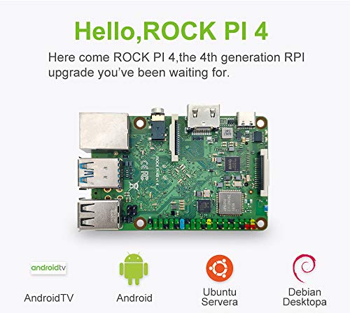 youyeetoo Rock PI 4B V1.4 Rockchip RK3399 ARM Cortex Six Core SBC/Single Board Computer Compatible with Official Raspberry Pi Display (Rock Pi4B 4G)