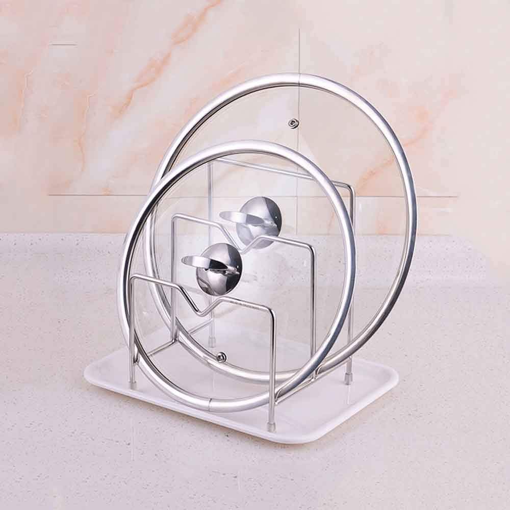 WUDILU Pan Organizer Rack Kitchen Organizer Pot Lid Holder Dishes Stand Holder for Cutting Board Cabinet Storage