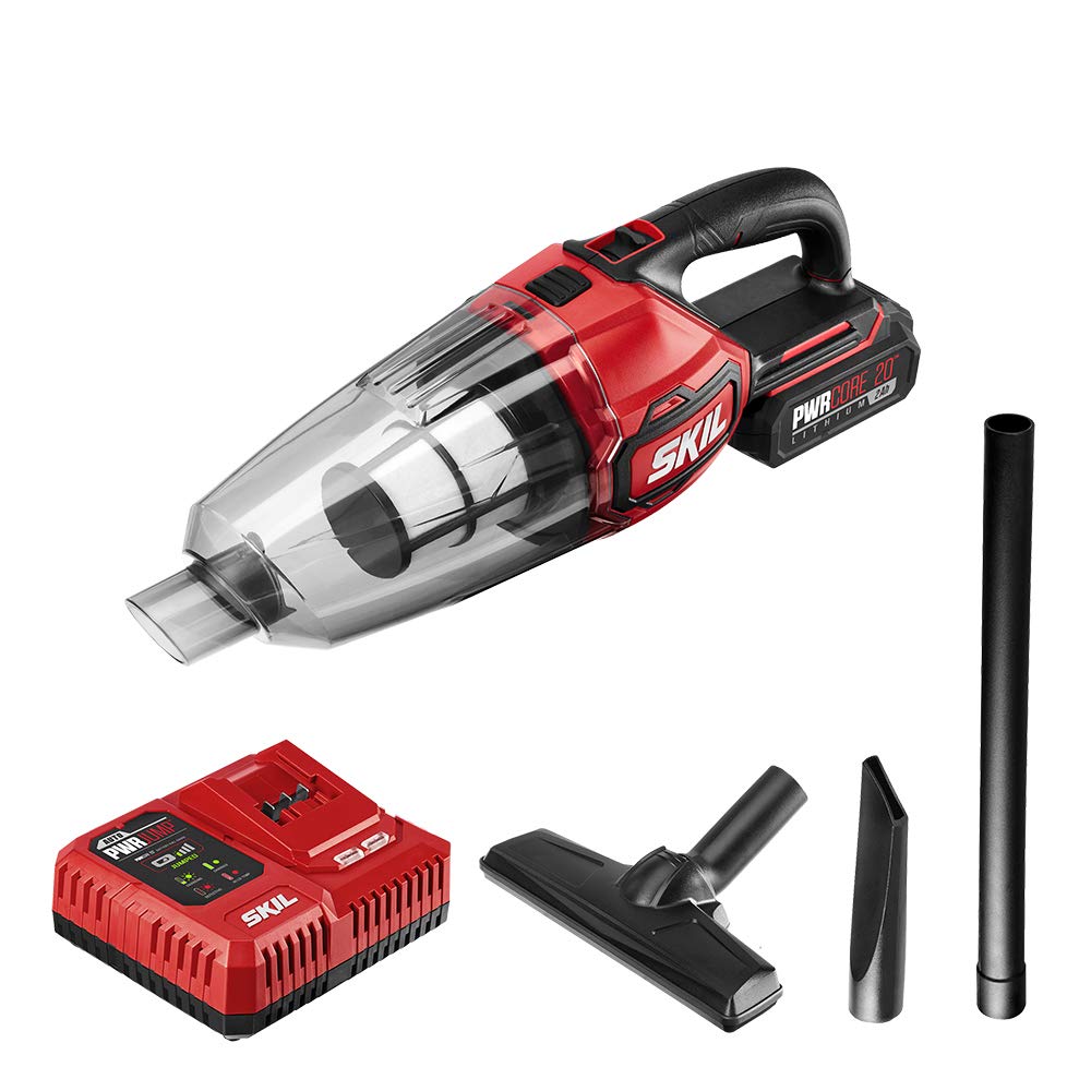 SKIL PWRCore 20V Handheld Vacuum, Includes 2.0Ah Lithium Battery and PWRJump Charger - VA593602