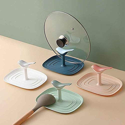WUDILU Pan Pot Cover Lid Rack Stand Spoon Holder Stove Organizer Home Storage Soup Spoon Rests Kitchen Tools (Color : Gray)