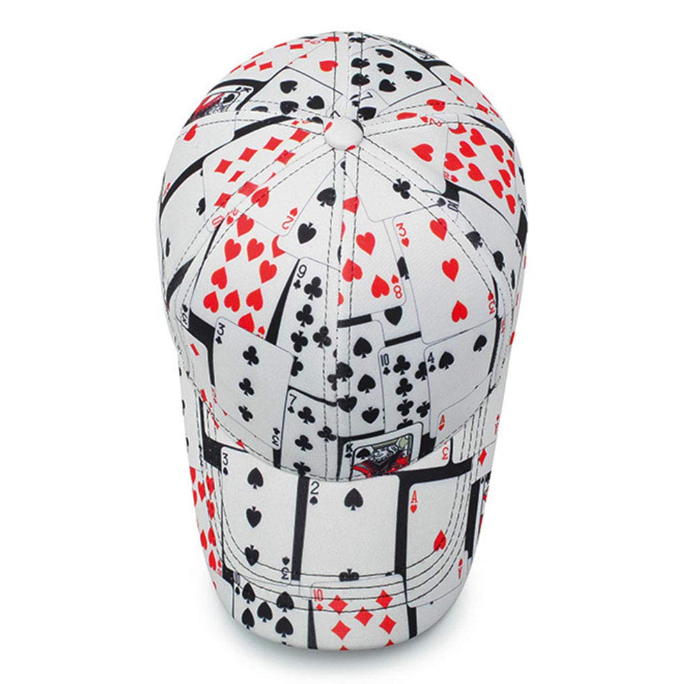WISHLOL Poker Game Playing Card Adjustable Cotton Baseball Hat Cap Visor Unisex Hip Hop Hat, 1, Medium