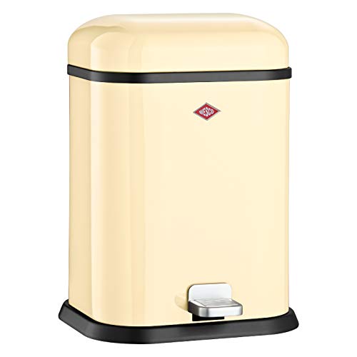 Wesco Single Boy - German Designed - Step Trash Can, Powder Coated Steel, 3.4 Gallon/13 L, Almond