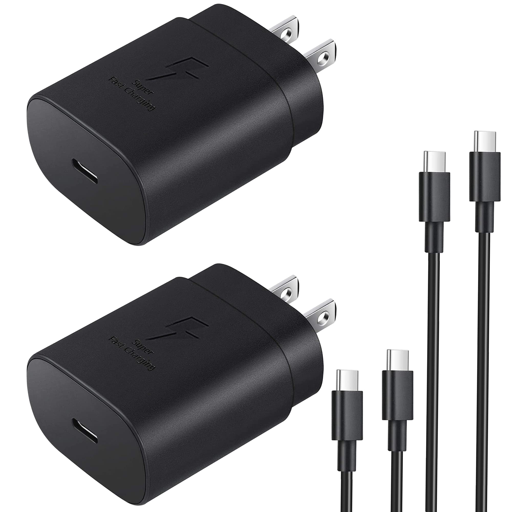 USB C Charger Super Fast Charger for Samsung S22/S21 [2-Pack], Power Adapter Wall Plug Charging Block with 6FT C to C Cable Compatible with Samsung Galaxy S22/S21/S20/S10/S9/S8/Note20