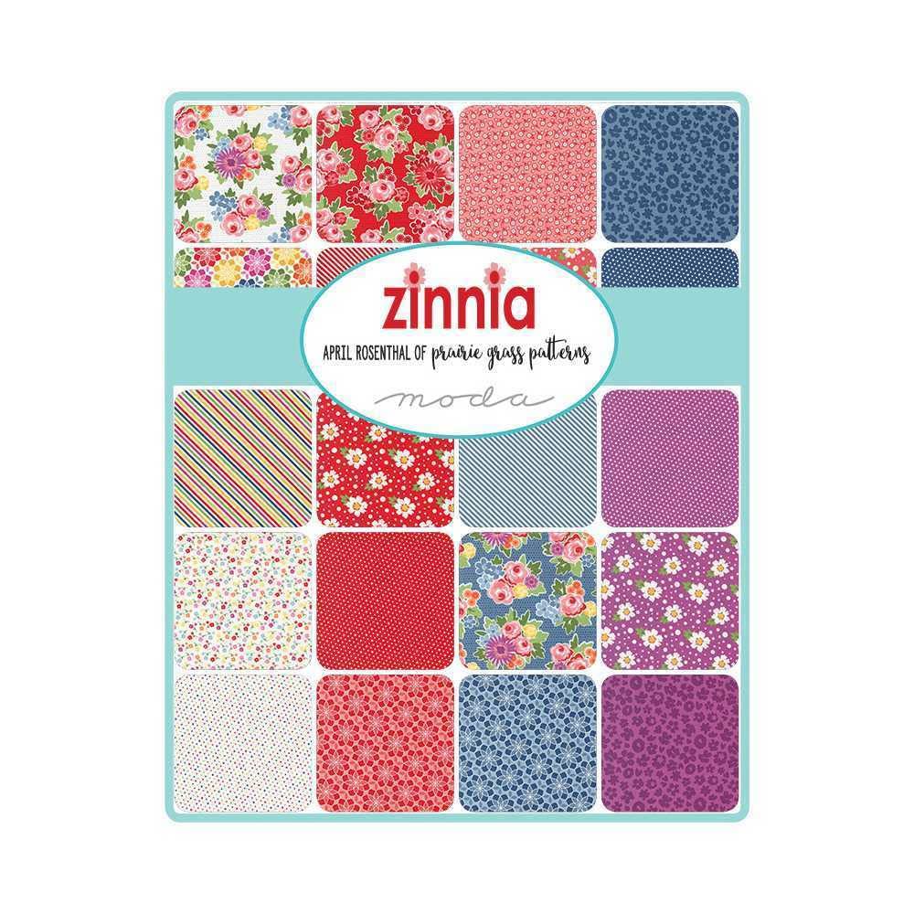 Zinnia Charm Pack by April Rosenthal; 42-5" Precut Fabric Quilt Squares