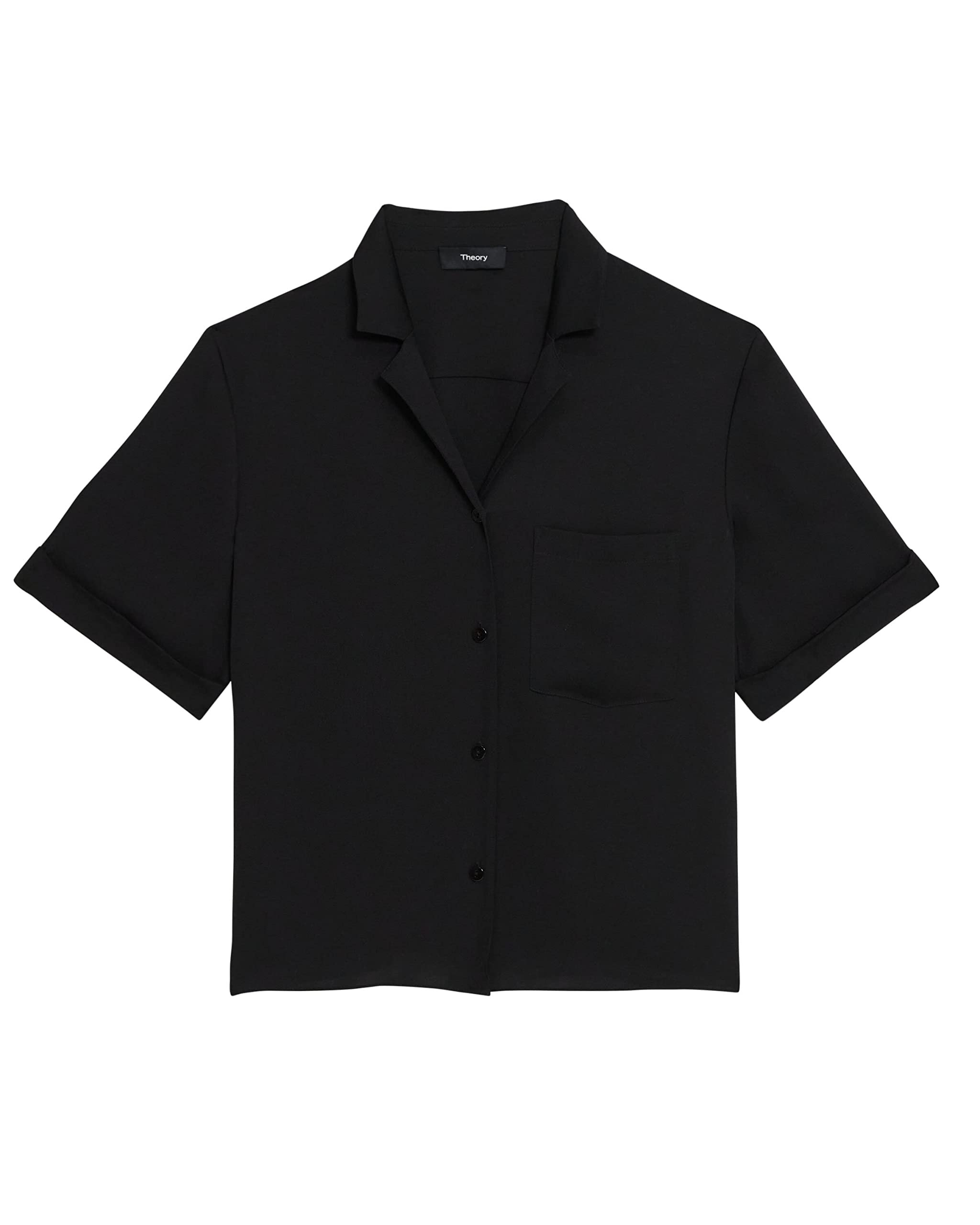 Theory Women's Short-Sleeved Camp Shirt, Black