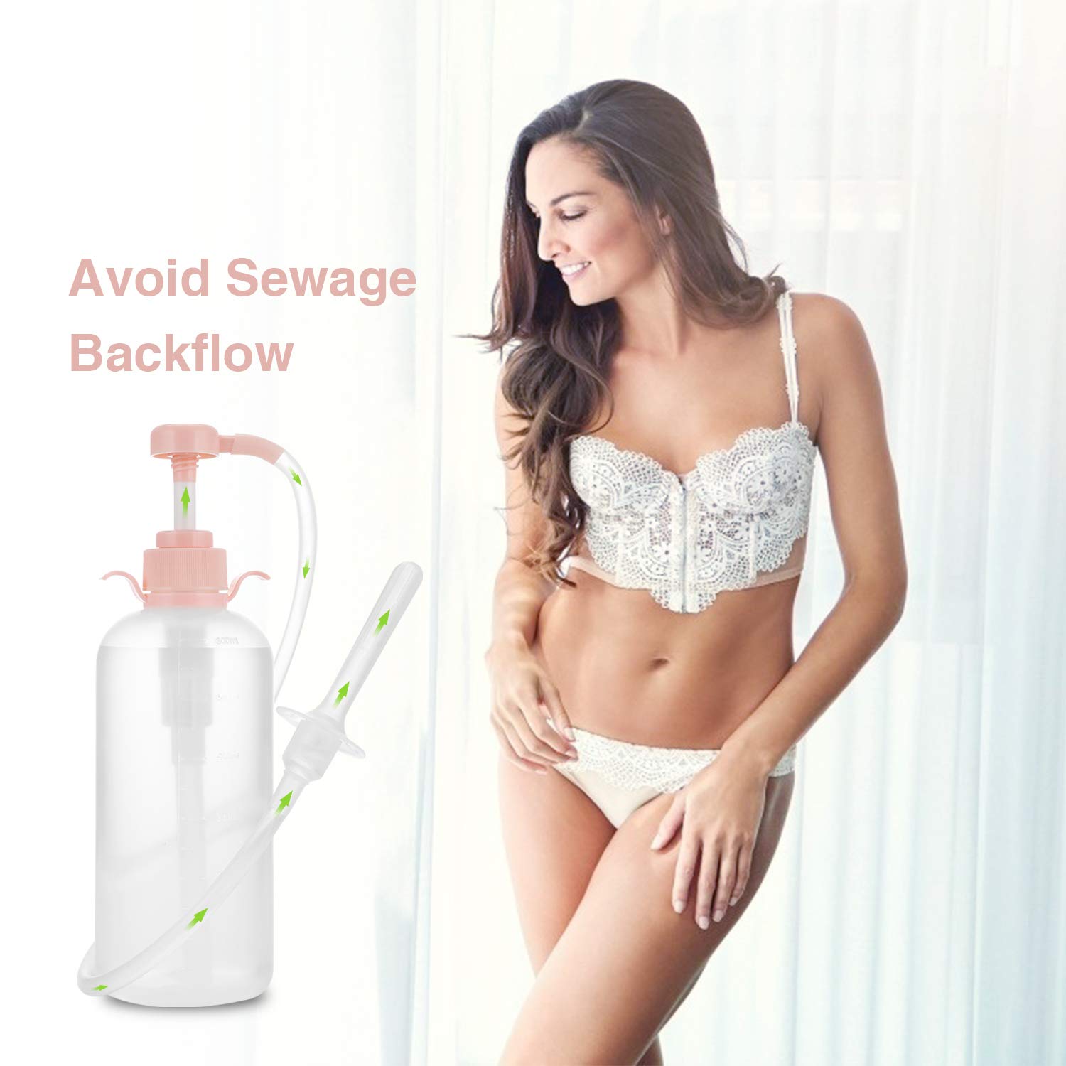 Vaginal Douche for Women Vaginal Cleansing System 600 ml Douche Cleaner Anal Douche Cleaning Kit Capacity with 3 Nozzles