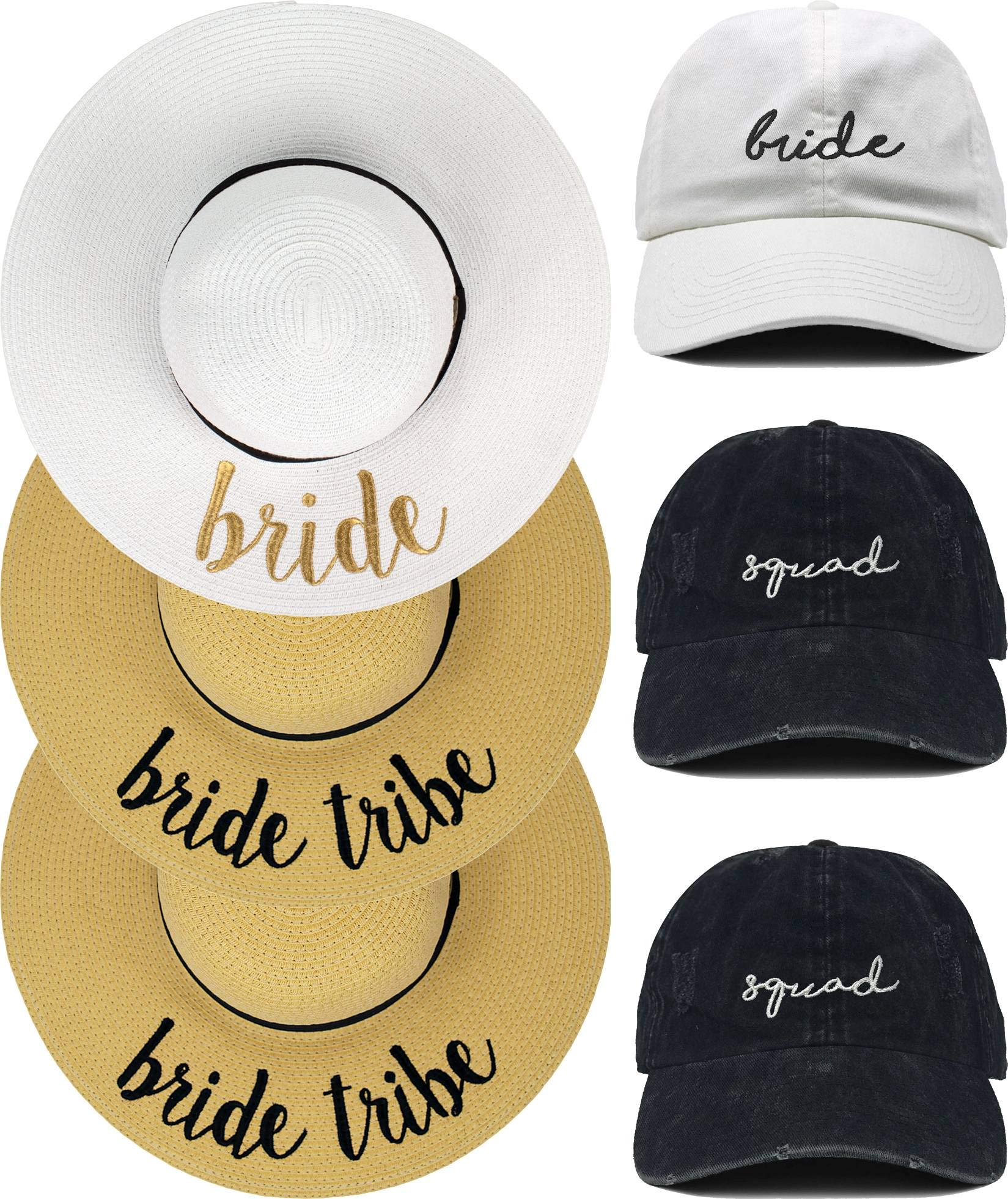 Sun Hat/Dad Hat Bridal Bundle: 1 Bride, 5 Bride Tribe