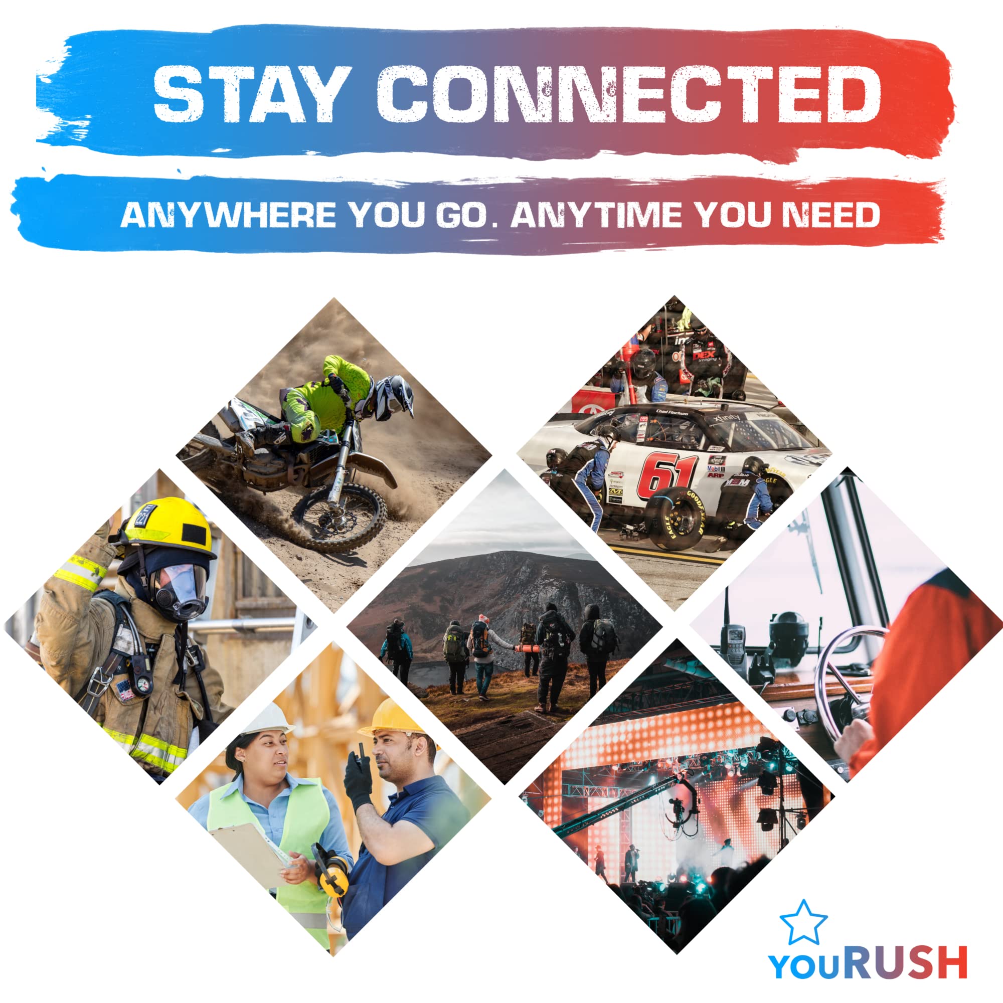 youRUSH Ham Radio Kit Baofeng UV-5R 8W ham radio handheld 3800mAh & 2800mAh BL-5 Extended Batteries & Foldable Antenna 18.7β, Speaker Mic, USB Charger, USB Baofeng programming cable Baofeng BF-F8hp