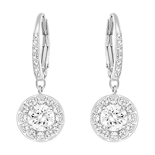 Swarovski Crystal Authentic Attract Rhodium Plated Enchanting and Bedazzling White Light Pierced Earrings