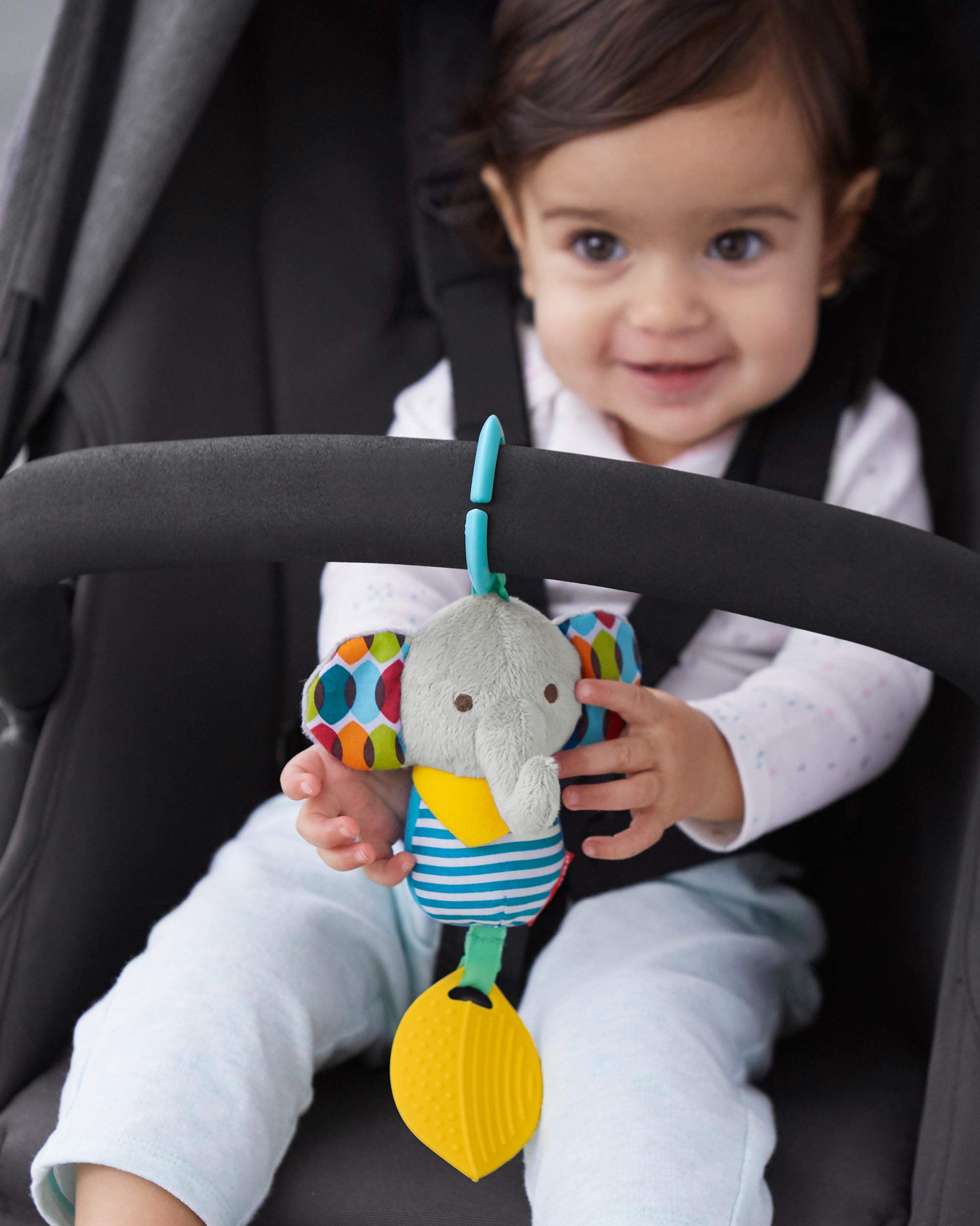 Skip Hop Bandana Buddies Baby Activity and Teething Toy Set with Multi-Sensory Rattle and Textures, Elephant